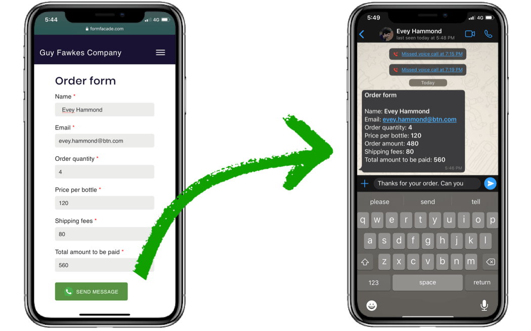 Baked Goods Order Form Template For WhatsApp