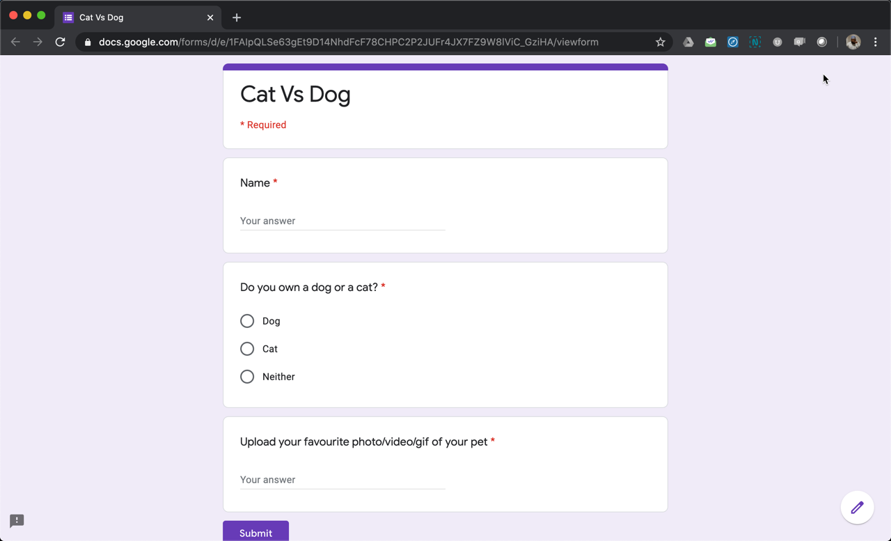 How to change the placeholder text in Google Forms?