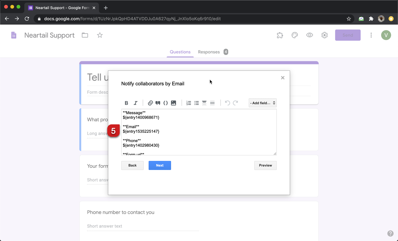 Mailrecipe How To Get Email Notifications With The Form Response When 