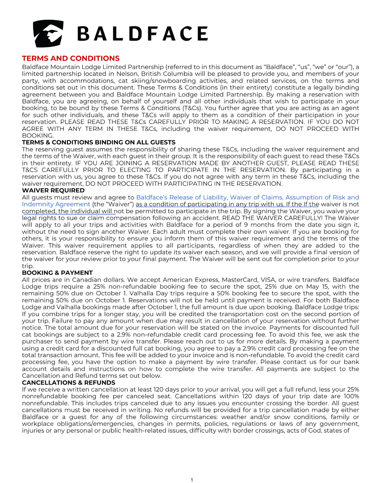 Terms and Conditions | Baldface